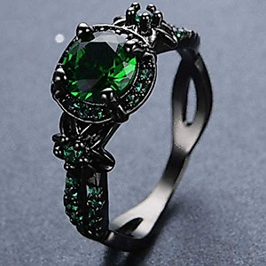 The Needed Necklace Black Gold Simulated Emerald Ring (10)