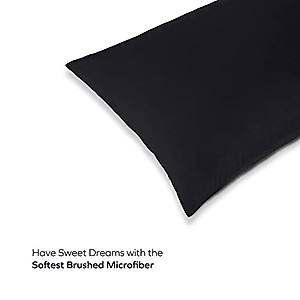 Microfiber Standard Pillowcase Set of 2 Black, Bed Pillow Covers, Ultra Soft (20 x 30) Inches, Solid Pillowcases with Open Closure, Machine Washable