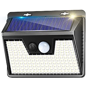 Solar Lights Outdoor 4 Pack, 140LED/3 Modes Motion Sensor Outdoor Lights Solar Powered, Wireless IP65 Waterproof Solar Wall Lights Outdoor Lights, Bright for Backyard Garden Fence Patio Front Door