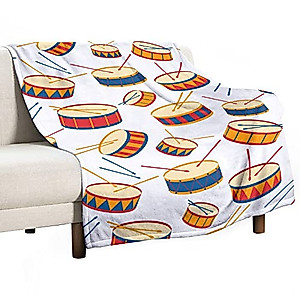 Instruments Drums Throw Blanket for Couch Bed Flannel Lap Blanket Lightweight Cozy Plush Blanket for All Seasons 30"x50"