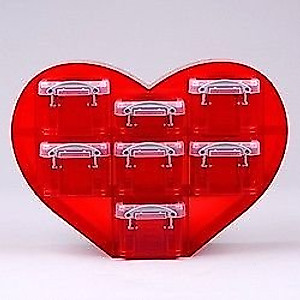 Really Useful Red Heart Shaped 7 Drawer Box Organiser