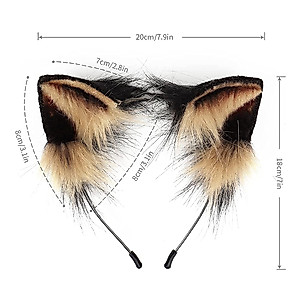 Cat Fox Wolf Ears Cosplay Long Fur Hair Headband Wolf Animal Anime Halloween Cosplay Costume for Girls