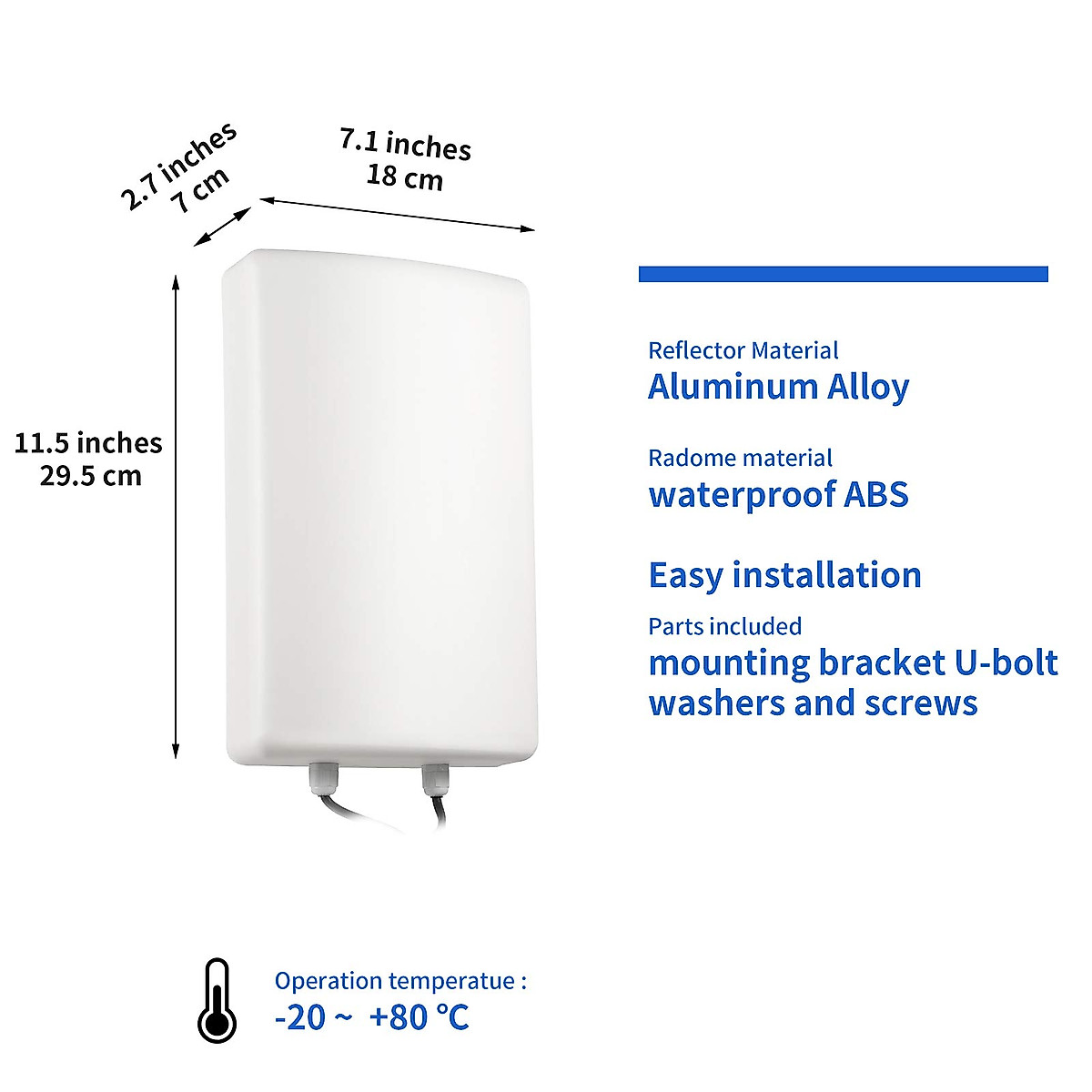 11dBi High Gain 4G LTE 5G Waterproof Dual Polarized MIMO Antenna with Dual 5 Meter Cable SMA/TS9 Connector for Netgear Nighthawk M6/M6 Pro, M5/MR5100, M1/MR1100, MiFi Mobile Hotspot Router, Eifagur
