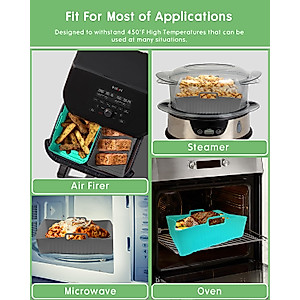 Air Fryer Silicone Liners, Reusable Air Fryer Liners for Ninja Foodi DZ201/DZ401, 8.5Inch Extra Large Air Fryer Liners, Food-Grade BPA Free, Oven Air fryer Accessories (2 PACK)