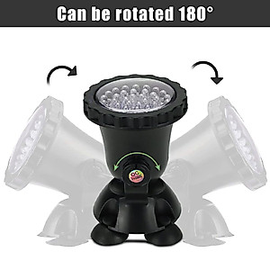 SOAMOEU Set of 4 RGB Color Changing Spotlights, Pond Lights LED Underwater Fountain Lights, IP68 Waterproof Diving Lights, Brightness, Color Changing Speed ​​Adjustable, Base with Suction Cup