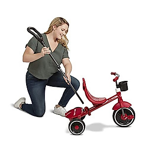 Radio Flyer Pedal & Push 4-in-1 Stroll ' N Trike®, Red Tricycle, for Toddlers Ages 1-5 (Amazon Exclusive), Toddler Bike