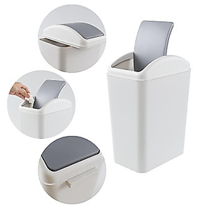 Taysisiter 4.5 Gallon Slim Plastic Trash Can with Lid, Swing Top Garbage Bin, 3 Packs