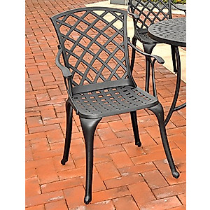 Crosley Furniture Sedona Solid-Cast Aluminum Outdoor High-Back Arm Chair, Black