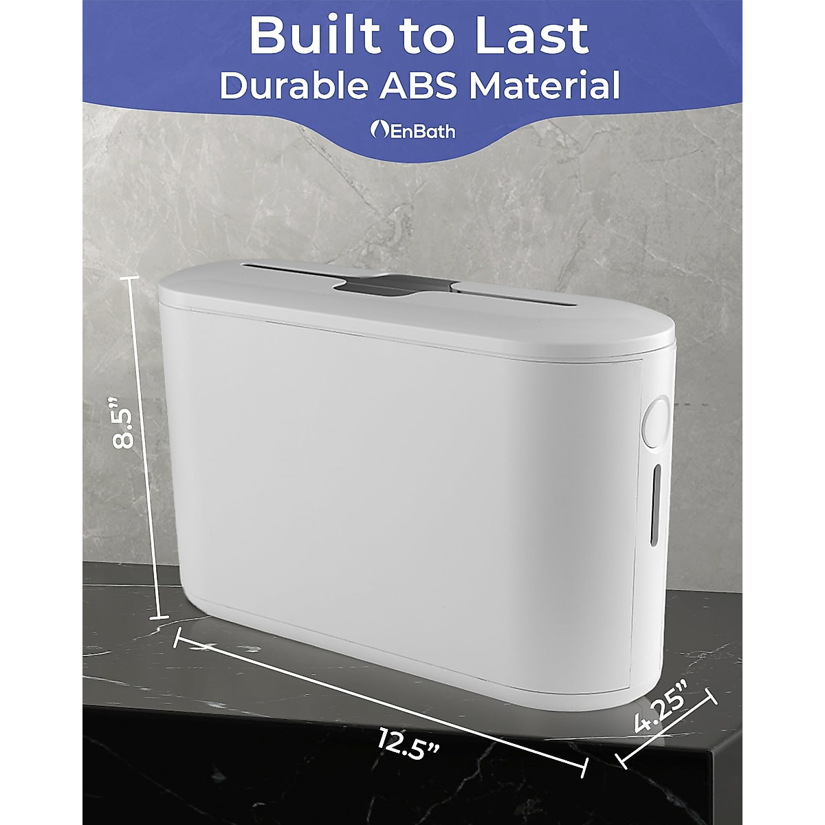 EnBath Countertop Paper Towel Dispenser (White)/Multifold Paper Towel Holder, Non-Slip, Durable ABS, Stylish Design for Bathroom and Kitchen