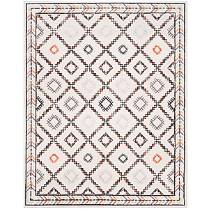 SAFAVIEH Bellagio Collection 8' x 10' Ivory/Multi BLG548A Handmade Boho Premium Wool Area Rug