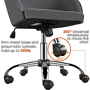Yaheetech Office Chair Height Adjustable Mid Back Chair Swivel Large Seat Chairs Desk Chair Computer Chair on Wheels with Armrests