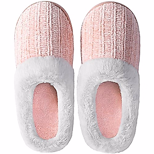 Amazon Essentials Women's Warm Cushioned Slippers for Indoor/Outdoor Pink, Size 8