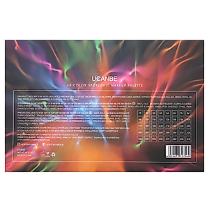 UCANBE Spotlight Eyeshadow Palette + 15 PCS Eye Brushes Makeup Set, Professional 40 Color Matte Shimmer Glitter Eye Shadow Pallet Highly Pigmented Waterproof Long Lasting Make up Pallete