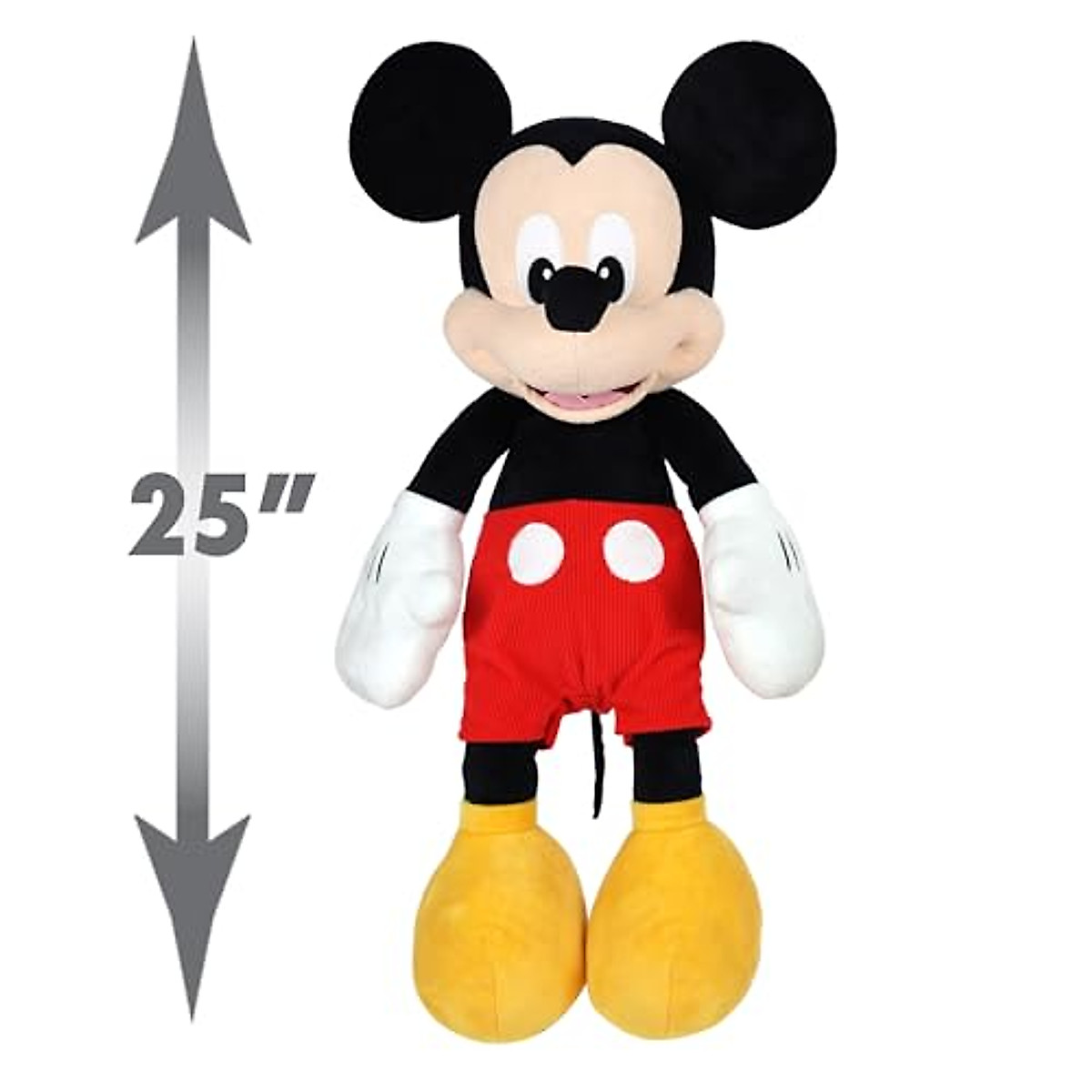 Disney Junior Mickey Mouse Jumbo 25-inch Plush Mickey Mouse, Stuffed Animals, Pretend Play, Kids Toys for Ages 2 Up by Just Play