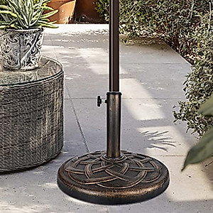 Blissun 26.5 lbs Patio Umbrella Base, Market Umbrella Base Stand for Patio, Garden, Lawn, Bronze, B-012A