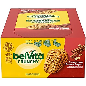BelVita Cinnamon Brown Sugar Breakfast Biscuits, 8 Packs (4 Biscuits Per Pack)