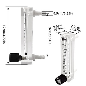 Gas Flowmeter, Multicolor Acrylic 1-10LPM Oxygen Air Gas Flowmeter with Control Valve for Measuring Controlling Gas Flow (1-10LPM)
