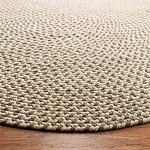 SAFAVIEH Braided Collection 4' x 6' Oval Beige/Brown BRD173A Handmade Country Cottage Reversible Cotton Area Rug