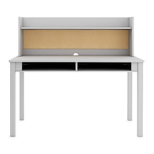 Martha Stewart Kids' Desk with Hutch and Chair Set by Guidecraft - Gray: Kids Table and Chair Set with Storage Cubbies and Bulletin Board, Wooden Study Desk for Boys or Girls Bedroom