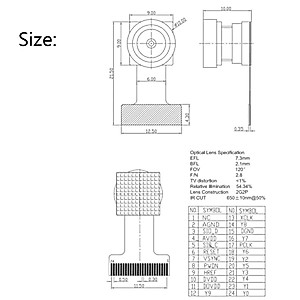 Treedix OV2640 Camera Module 140 Degree Wide Angle CMOS 2MP Camera Mini Camera Module