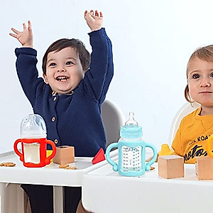 6 Pack Baby Bottle Handles, 100% Silicone Baby Bottle Handles, Narrow Sippy Bottle Handles-Teach Babies to Hold Their Own Bottle, BPA-Free (Muti-Colors)