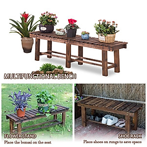 LSPYYDS Garden Bench for Outdoors 2-Person Wood Bench Weatherproof Outdoor Benches, Anti-corrosion and Anti-rust Garden Benches for Garden Patio Porch Park Backyard 90x35x40cm