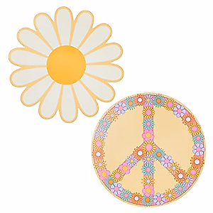 24 Pieces Retro Hippie Paper Cutouts for 60s Hippie Decorations for Party, Groovy Classroom Decor (7.9 in)