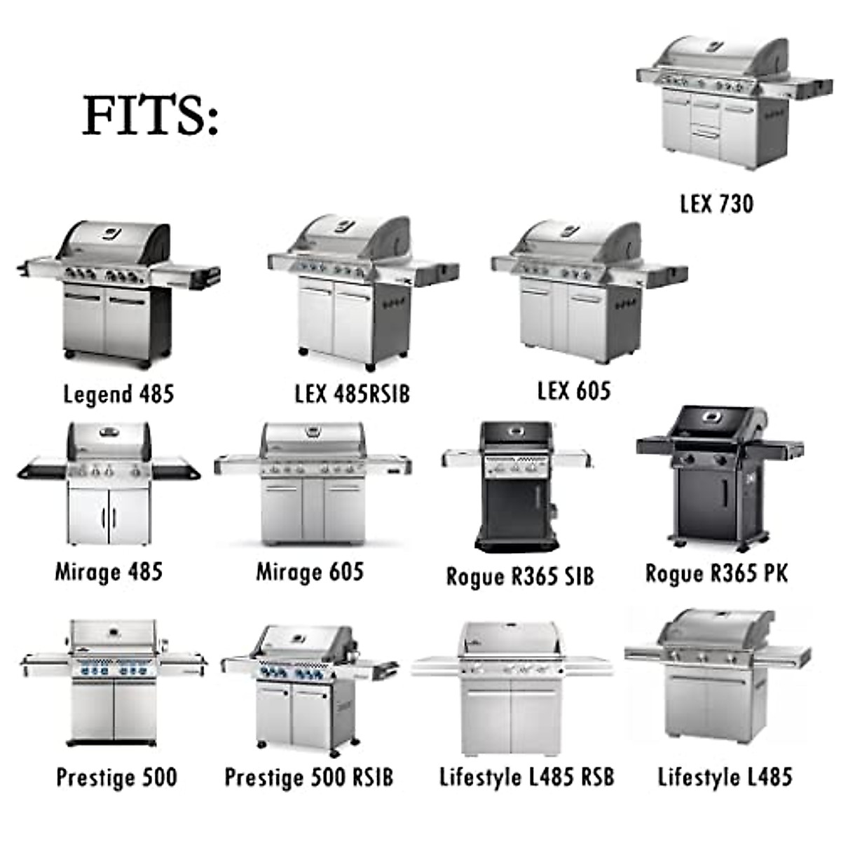 Votenli S1485A(4-Pack) 18 13/16 inch Stainless Steel Burner Replacement for Napoleon 85-3072-8, 85-3073-6, 85-3080-8, 85-3081-6, 85-3082, 85-3083, 85-3084-0, LD485RB, LD485RSIB, M485RB, M485RSIB, RSIB