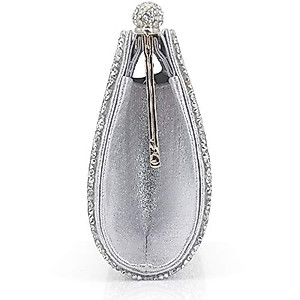 MagicLove Bling Evening Bag for Women Rhinestone Crystal Clutch Purse Silver
