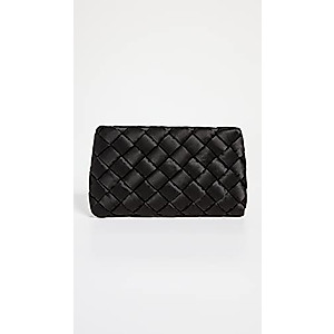 Loeffler Randall Women's Woven Puff Clutch, Black, One Size