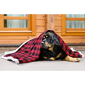 Eddie Bauer - Throw Blanket, Reversible Sherpa Fleece Bedding, Buffalo Plaid Home Decor for All Seasons (Red Check, Throw)