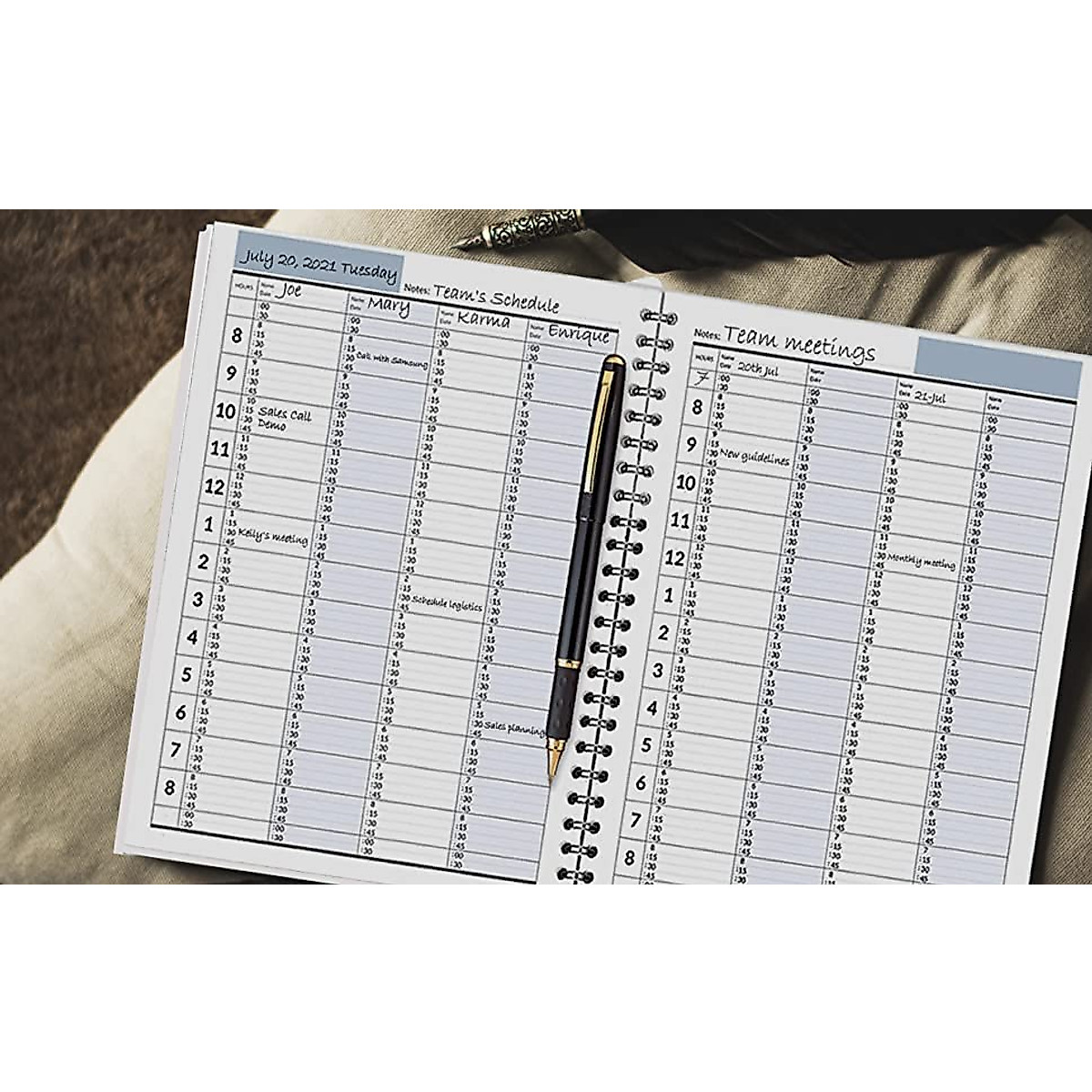 Appointment Book, Schedule Planner by StriveZen, 2024 2025, Daily, Hourly, 15 Minutes Increments, Weekly Scheduling, 7" x 8-3/4", Pockets, 128 Pages, HARDCOVER, UNDATED