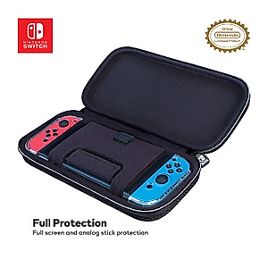 Game Traveler Nintendo Switch Deluxe OLED Case - Also for Switch & Switch Lite, Blue Ballistic Nylon, Viewing Stand & Bonus Game Cases, Deluxe Handle, Licensed by Nintendo, #1 Selling Case in USA