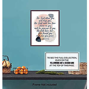 May the Lord Bless You and Keep You - Positive Inspirational Uplifting Religious Bible Study Wall Decor - Motivational Quote Scripture Verse Wall Art - Christian Encouragement Gifts - Aaronic Blessing