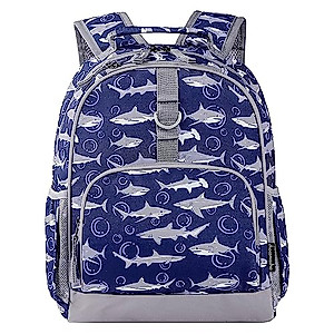 Choco Mocha Shark Backpack for Boys Pre-K Backpack for Boys Preschool Backpack for Kids Kindergarten Backpacks for Boys 15 inch Backpack for Boys Shark Bookbag 3-5 4-6 with Chest Strap Blue