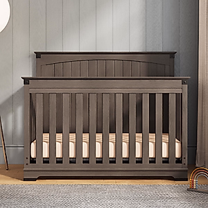 Child Craft Redmond Full Panel 4-in-1 Convertible Crib, Baby Crib Converts to Day Bed, Toddler Bed and Full Size Bed, 3 Adjustable Mattress Positions, Non-Toxic, Baby Safe Finish (Dapper Gray)