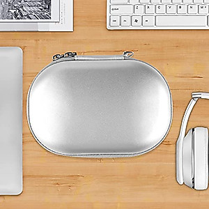 Geekria PRO Headphones Case Compatible with Beats Solo Pro, Solo 3, Solo 2, Solo HD Case, Replacement Hard Shell Travel Carrying Bag with Cable Storage (Silver)