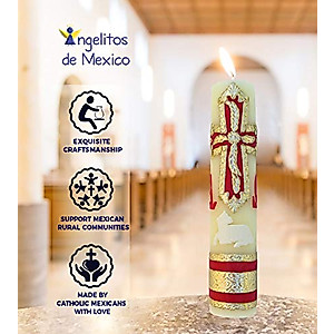 Easter Lent Candle Alpha Omega Sheep Catholic Candle