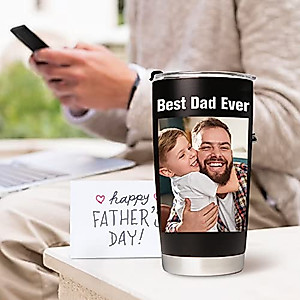 Personalized Coffee Tumbler With Picture Text Name Logo, Custom Photo 20oz Stainless Steel Tumbler With Lid And Vacuum Insulated, Personalized Coffee Travel Mug - Personalized Gifts for Women, Men