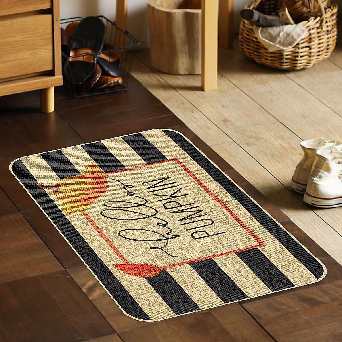 Erweicet Fall Hello Pumpkin Maple Mat Autumn Pumpkin Maple Doormat Thanksgiving Front Door Fall Blanket Fall Outdoor Non Slip Mat Autumn Harvest for Indoor Outdoor Mat