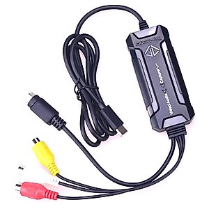 Top-Longer Type C Video Grabber Cassette/Tape Converter/VHS to Digital Converter for VHS to DVD Cassette with Windows 11/10 and Mac OS X Ventura 13.0.1-Updated Version