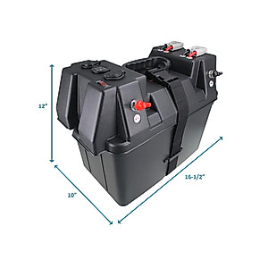 Pactrade Marine RV Battery Box Anderson Connector Dual USB Power Voltmeter Gauge