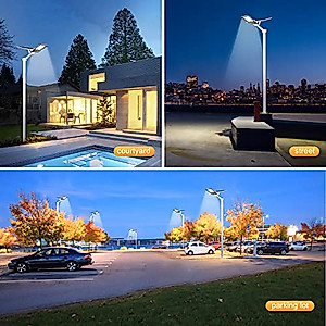 Wattake Ultra Bright LED Solar Street Lights Outdoor Waterproof, 1000W Dusk to Dawn Street Lights Solar Powered with Remote Control for Parking Lot Patio,Yard and Garage