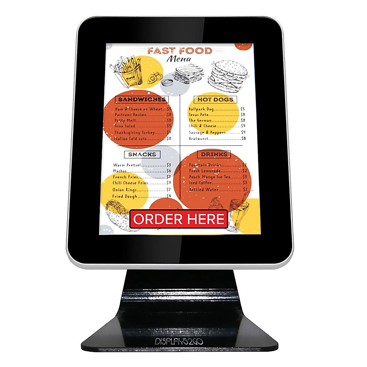 Displays2go Interactive Touch Tabletop Signage, Android 7.1 OS – Black (DGCTDSTCH15BK)