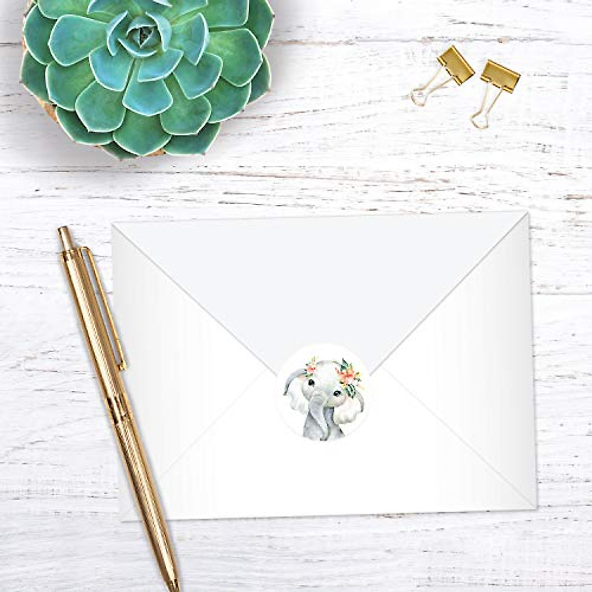 Boho Safari Animal Thank You Stickers / 6 Floral Jungle Animals Designs / 250 Wild Baby Shower Thank You Labels / 1.5" Baby Shower Sticker/Made in The USA