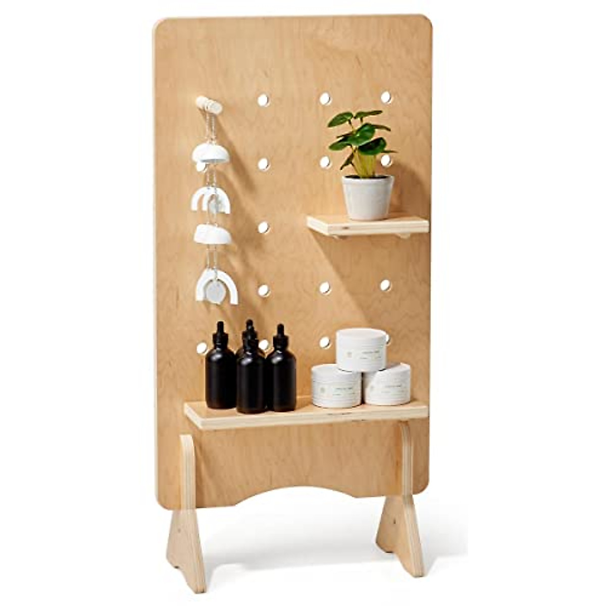 Dandelion 18 x 35 Pegboard Shelving Display, Countertop, Collapsible Design - Natural (DBMPBSM)