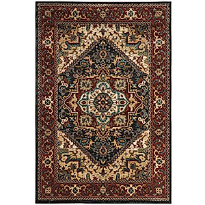 SAFAVIEH Summit Collection 8' x 10' Dark Grey / Red SMT293A Traditional Oriental Non-Shedding Living Room Bedroom Dining Home Office Area Rug