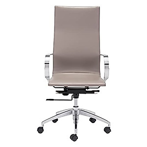 Zuo Glider Hi Back Office Chair, Taupe