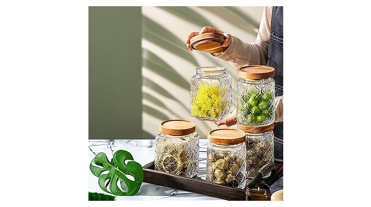 Vintage Glass Airtight Storage Jars - Stylish Kitchen Organizer