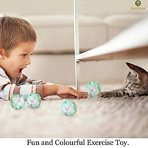 SunGrow Mylar Cat Crinkle Balls, 2", Shiny and Stress Buster Toy, Lightweight and Great for Use in Craft Projects, Toy Ball Suitable for Both Feline and Kids, Kitten Chew and Chase Balls for Exercise